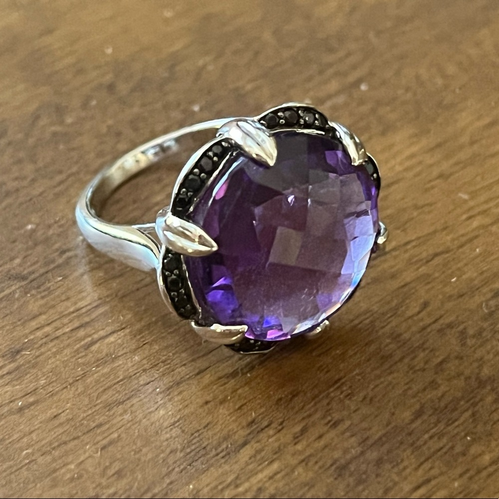 Bold Amethyst Ring, Sterling Silver - Gem